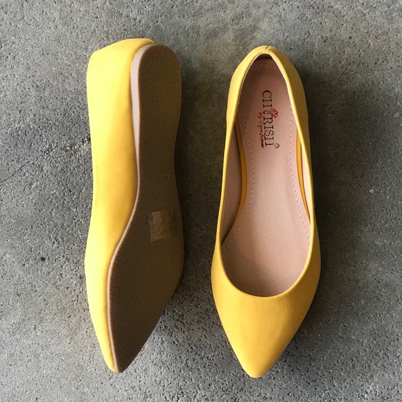Cherish | Shoes | Cherish Yellow Pointed Toe Comfort Flat Loafer 8 ...
